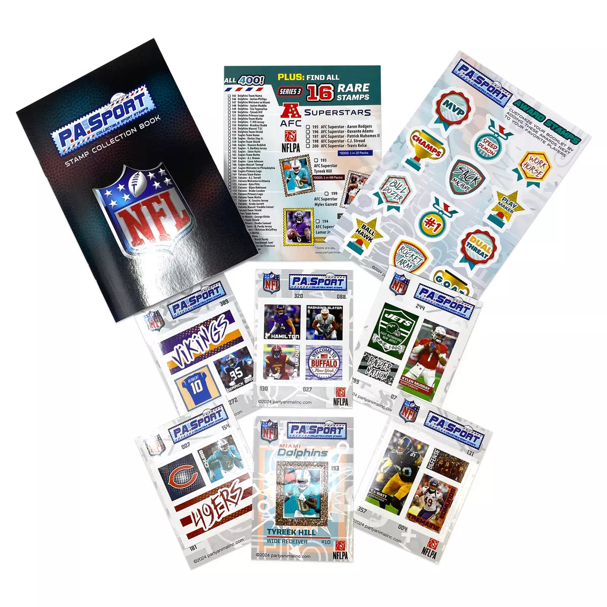 2025 NFL P.A. Sport Collectable Sport Stamps Collection Book Starter P ...