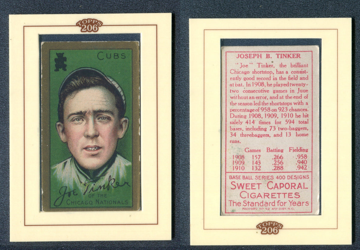 1911 T205 Gold Border Sweet Caporal #191 Joe Tinker (2002 Topps 206 ...